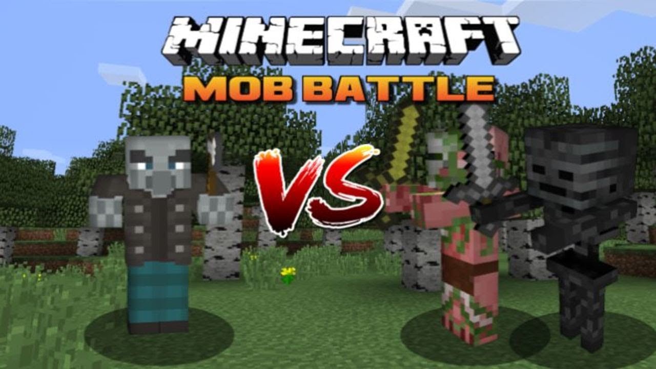 MINECRAFT VINDICATOR VS WITHER SKELETON & PIGMAN (MOB BATTLES) - YouTube