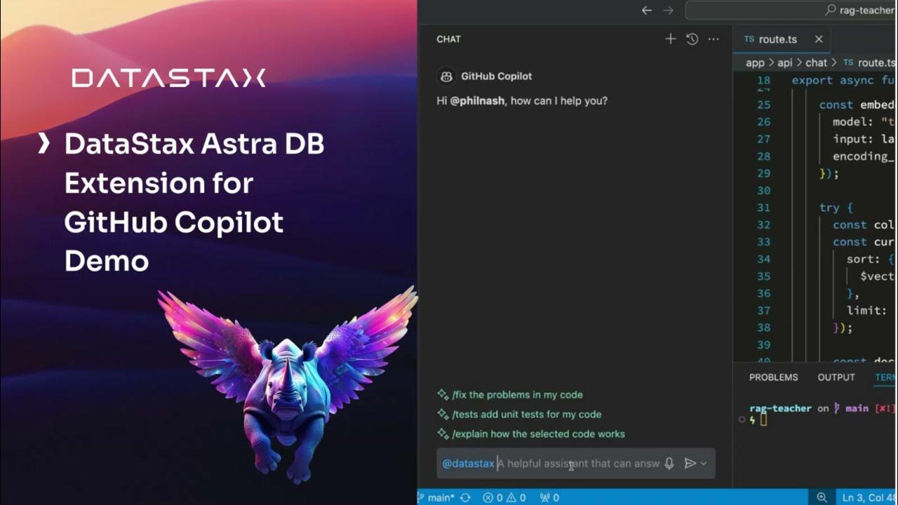 Astra DB Extension for GitHub Copilot Demo | DataStax - YouTube