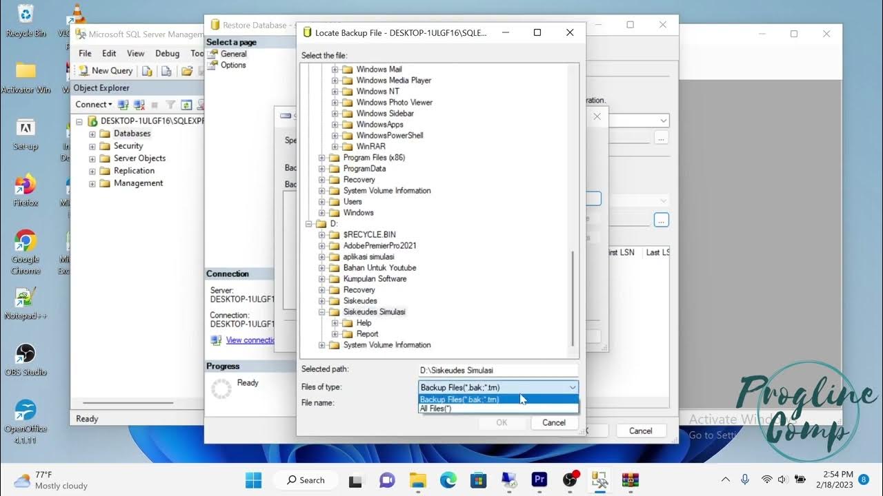 Tutorial Restore Database Sisekudes Ke Sqlserver 2008 R2 Bpkp Pendampingdesa Sql Fpyシ Youtube