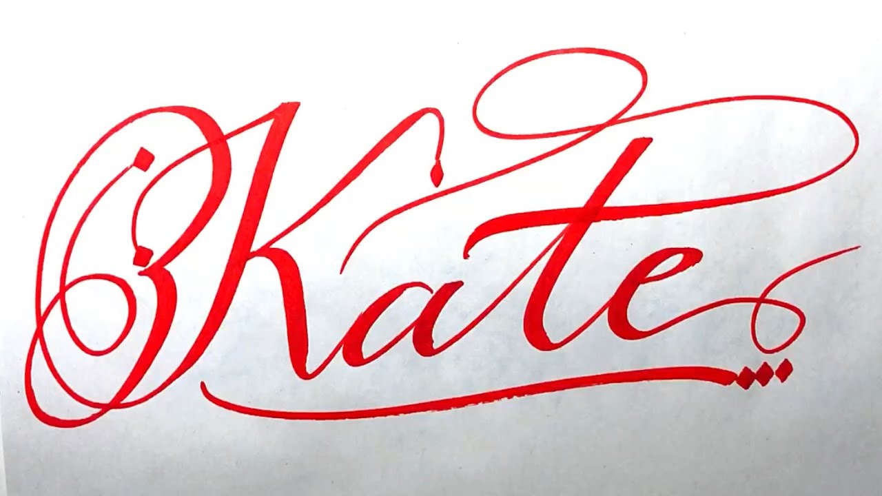 Kate Name Signature Calligraphy Status How To Cursive Write With Cut