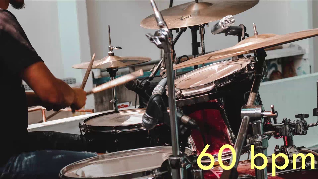 60 Bpm Drum Track Batería - Groove Beat Sixteenth notes - YouTube