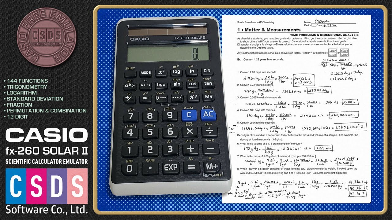 Casio fx-260 Solar II emulator and free download link (freeware) - YouTube