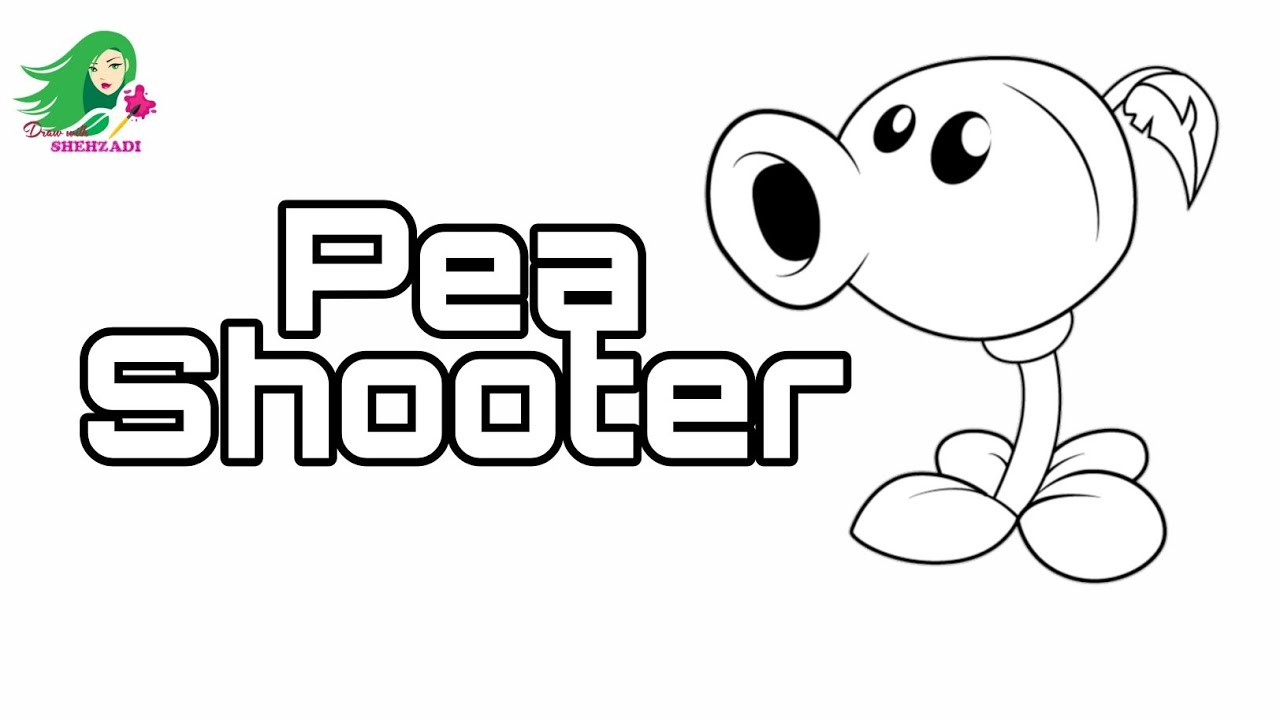 How to draw pea shooter | pea shooter | pea | shooter | peashooter ...