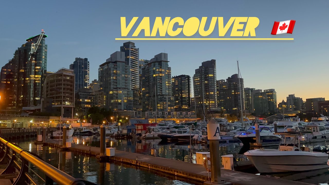 🇨🇦VancouverBC,night walk around th Canada place.August 5/2024. Relaxing ...