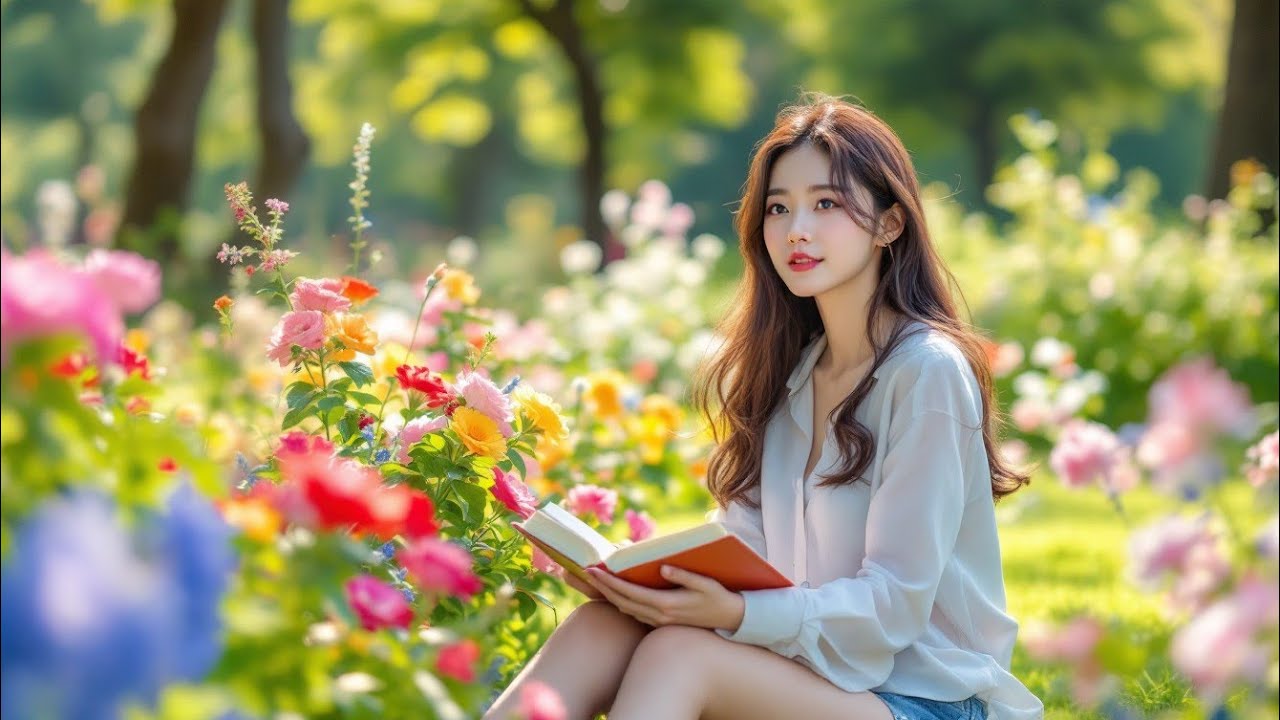 Cute Idol Reading A Book In A Quiet Park 2 - YouTube