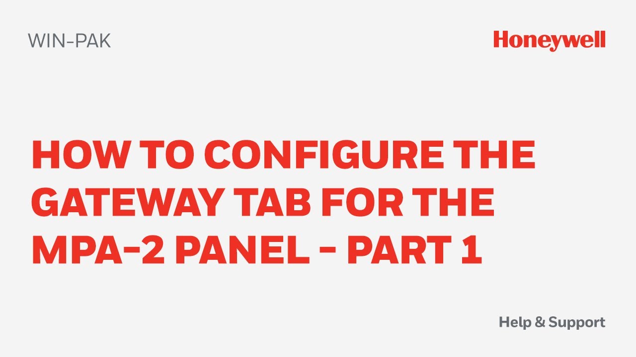 How to Configure the Gateway tab for the MPA-2 Panel in WIN-PAK | Part ...