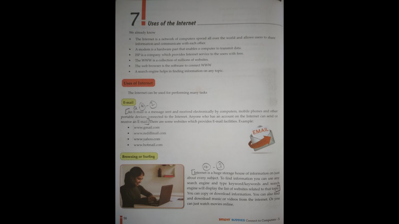 Computer std 5 lesson no 7 Uses of Internet ( Activity zone) - YouTube