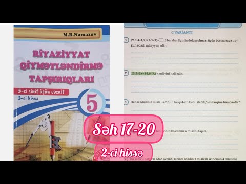 5-ci sinif riyaziyyat qiymətləndirmə səh 17,18,19,20. Bərabərlik və tənlik