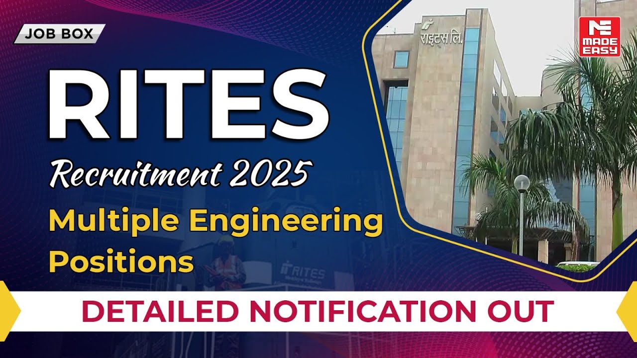 RITES Recruitment 2025 Out | Multiple Engineering Vacancies ...