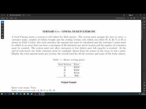 C++ Exercise | Parallel arrays cinema system exercise | Part 1 - YouTube