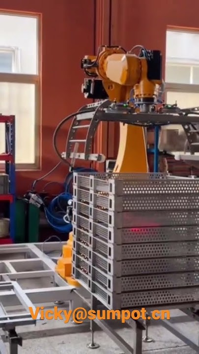 SUMPOT Robotic Retort tray handling system-Automatic pouch loading unloading - YouTube