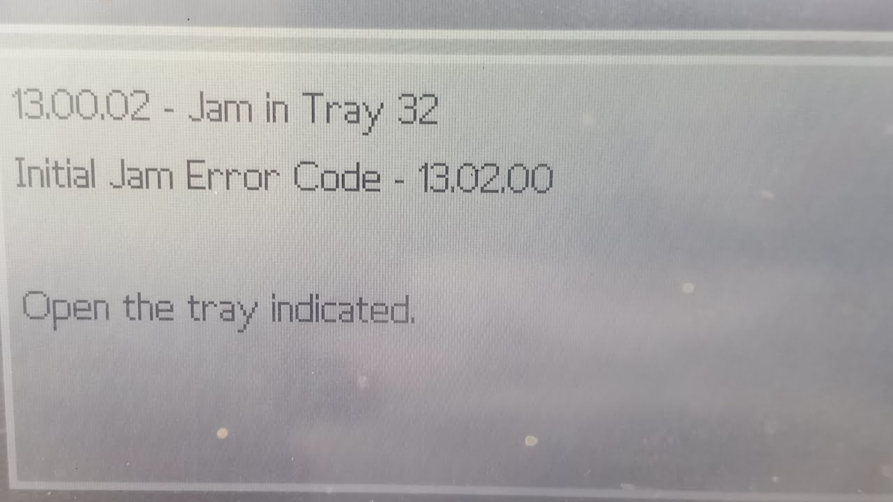 hp 4345 error code 13.02 | jam in tray 32 - YouTube