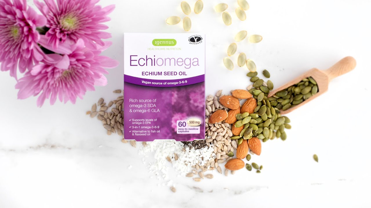 Echiomega Echium Seed Oil 1000mg - Igennus' vegan omega-3-6-9 - YouTube