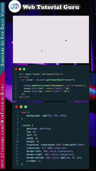 Div Following The Cursor Using Javascript And Css Shorts Javascript Html5 Css3