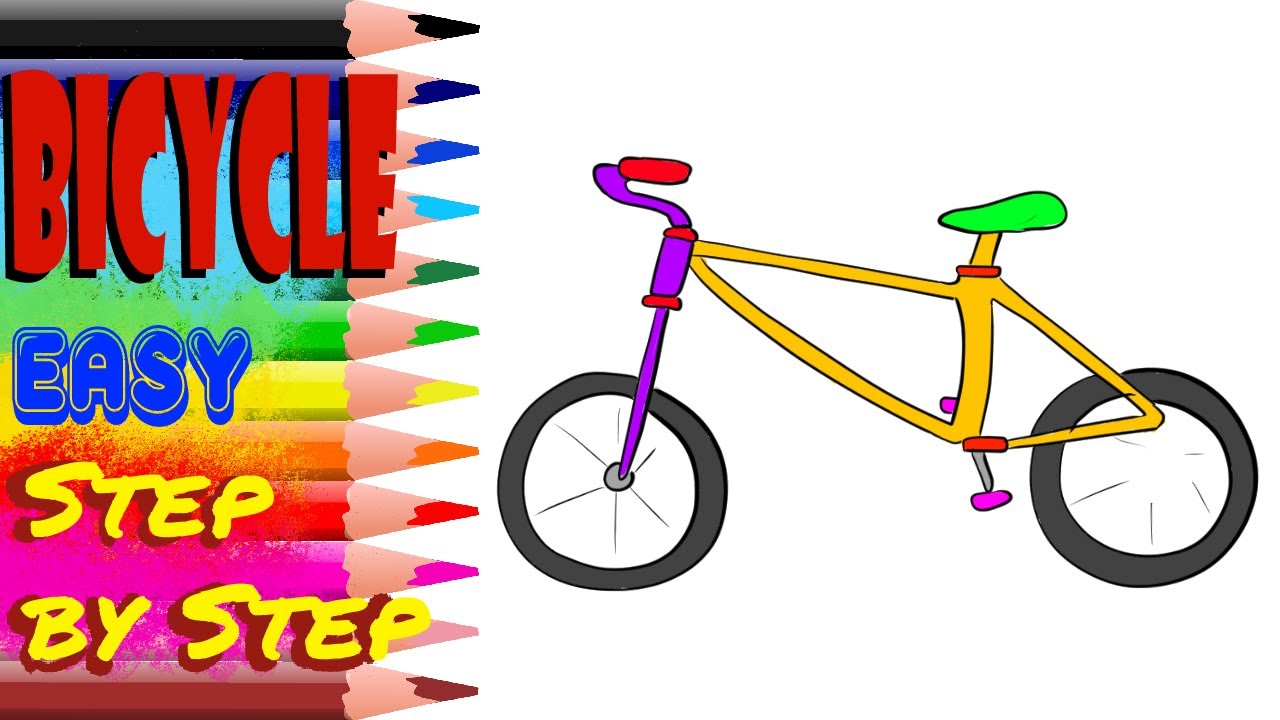 How To Draw Bicycle Very Easy step by step - YouTube