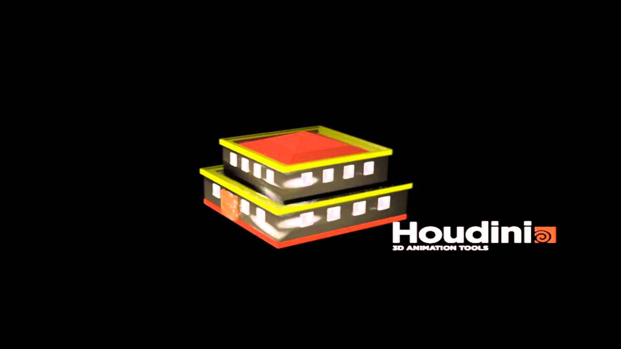 Houdini: Four Buildings Generated from One Model - YouTube