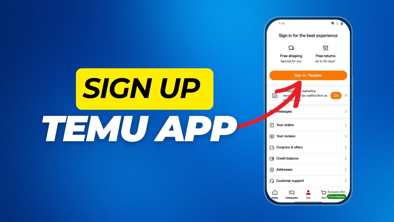 How To Sign Up Temu App - YouTube