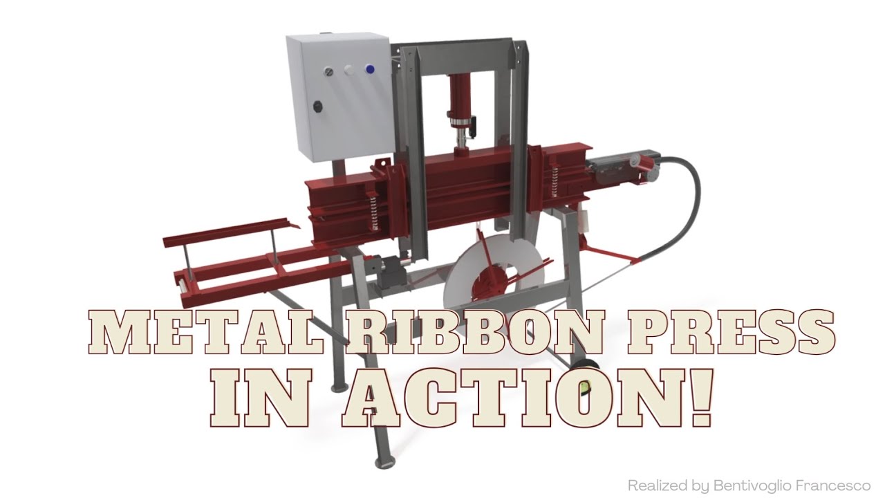 Hydraulic press for metal ribbon - YouTube