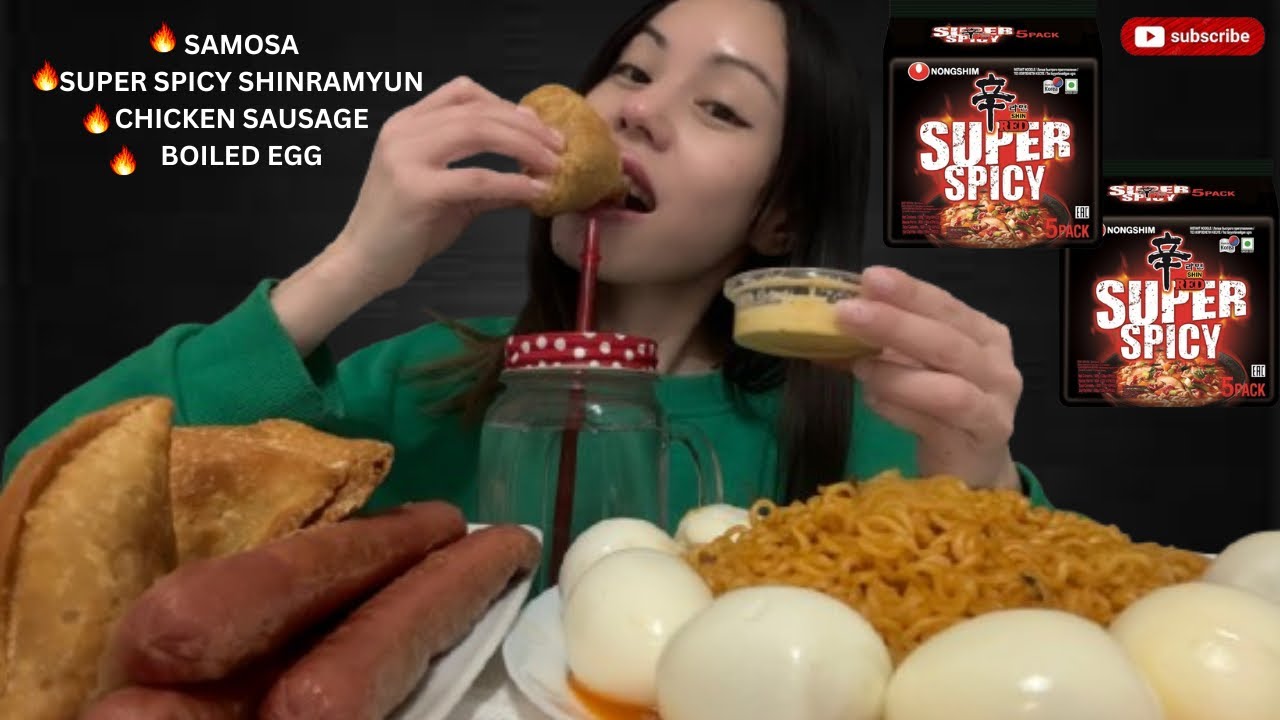 SPICY KOREAN FIRE NOODLES MUKBANG | SPICY CHALLENGE #mukbang #challenge ...
