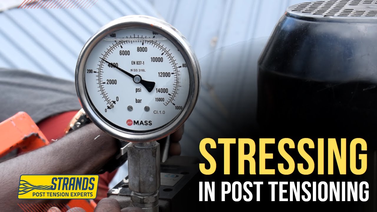 Stressing in Post Tensioning | Strands Post Tension Experts - YouTube