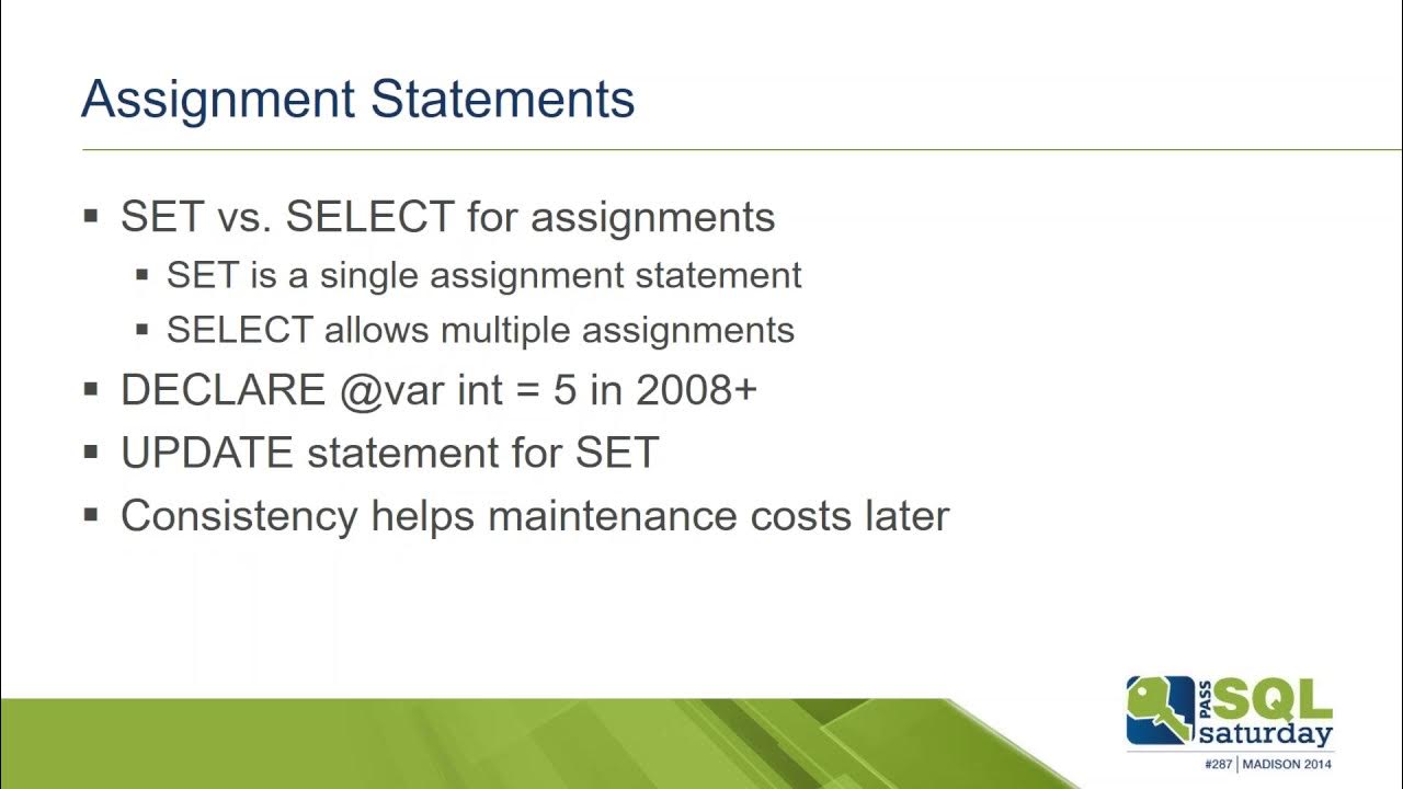 2017 07 20 10 30 TSQL Best Practices – Notes from the Field - YouTube