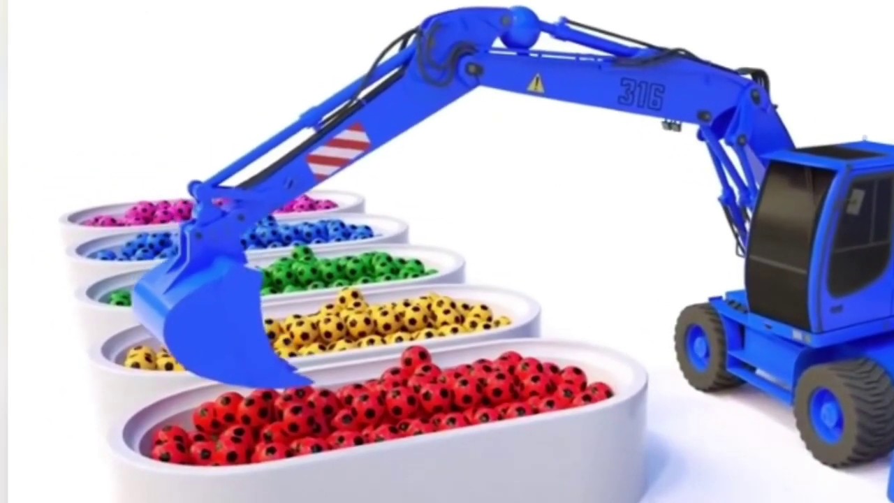 apprendre les couleurs camion tracteur sauter des voitures en balles ...