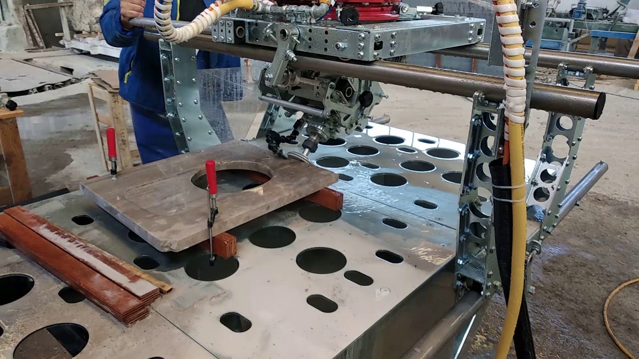 Stone edge chamfering - YouTube