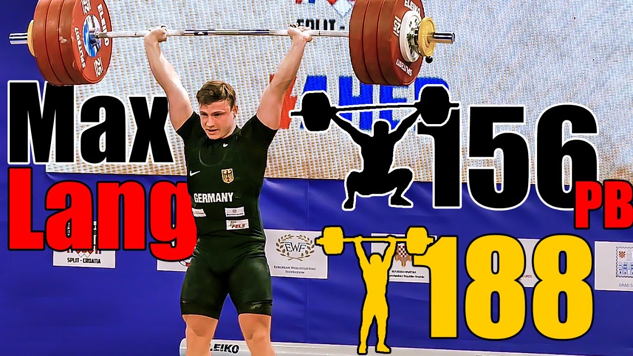 Max Lang (77kg) 156kg Snatch 188kg Clean and Jerk - European ...