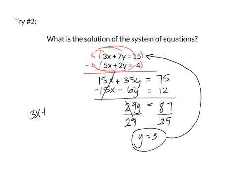 Algebra II- 3-2pt. 2 Solving Systems Algebraically - YouTube