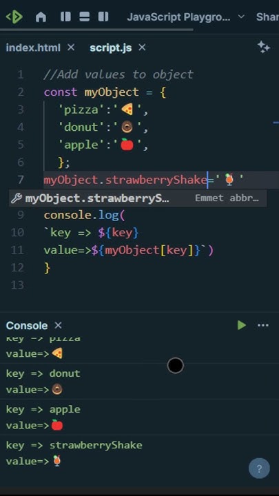 JavaScript Tricks | Add {key:value} pair to an Object | #shorts #codingshorts - YouTube