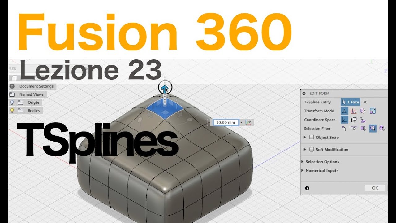 Come usare le Tsplines in Fusion 360 - Corso Fusion 360 - lezione 23 ...