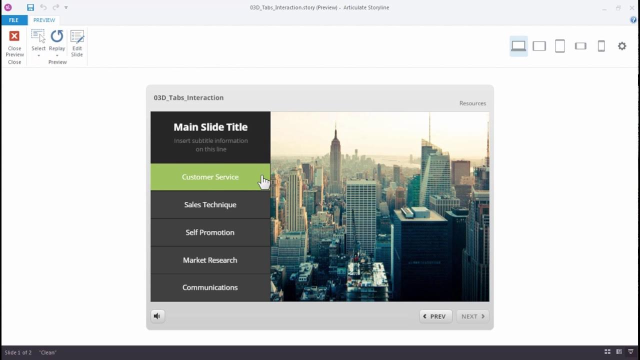 Articulate Storyline 360: Creating a Tabs Interaction (Adding Slide Layers) - YouTube