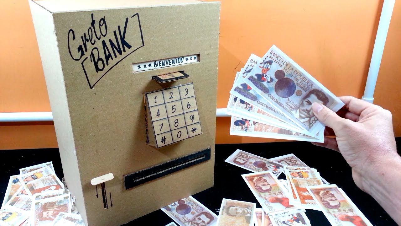 Como hacer un CAJERO AUTOMATICO con carton - YouTube