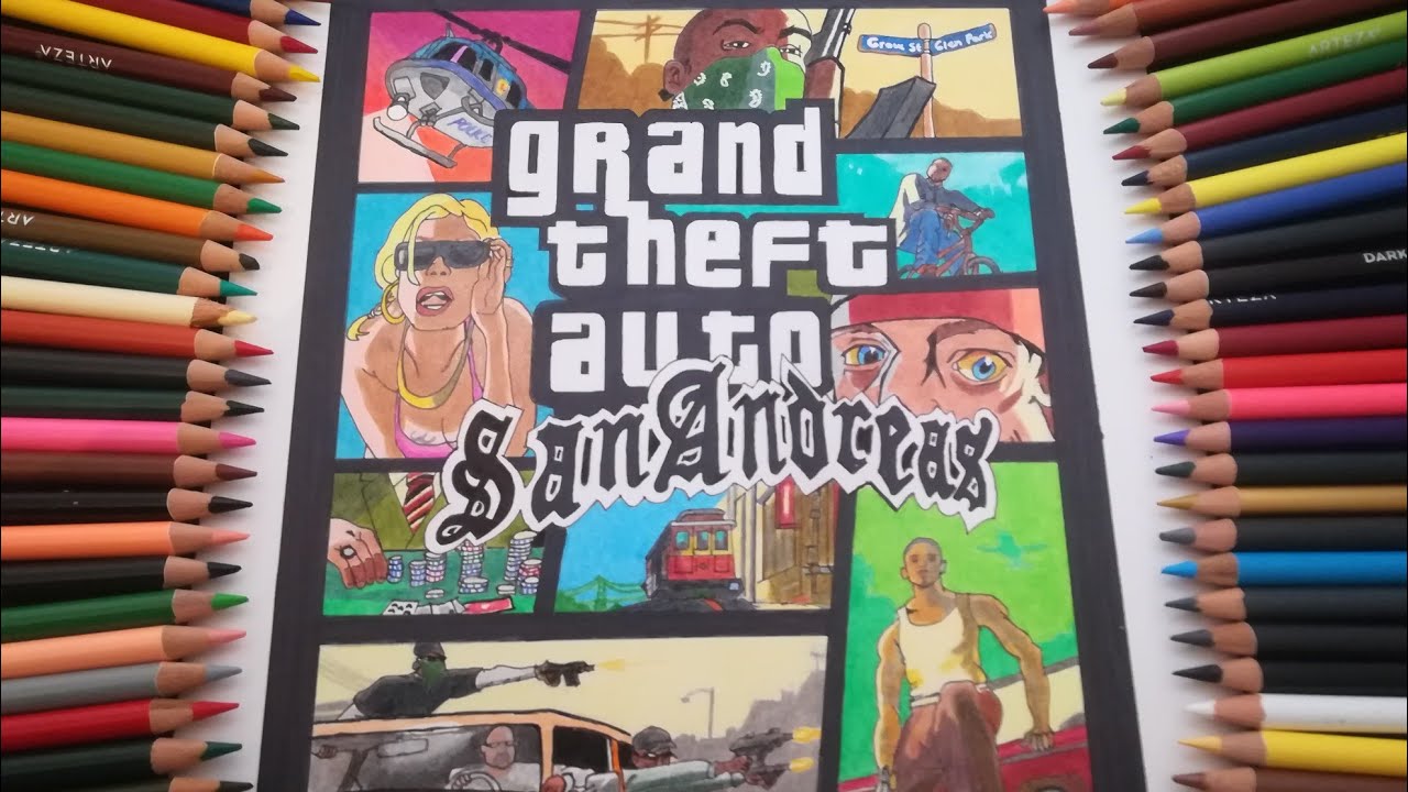 GTA San Andreas Cover Drawing - YouTube