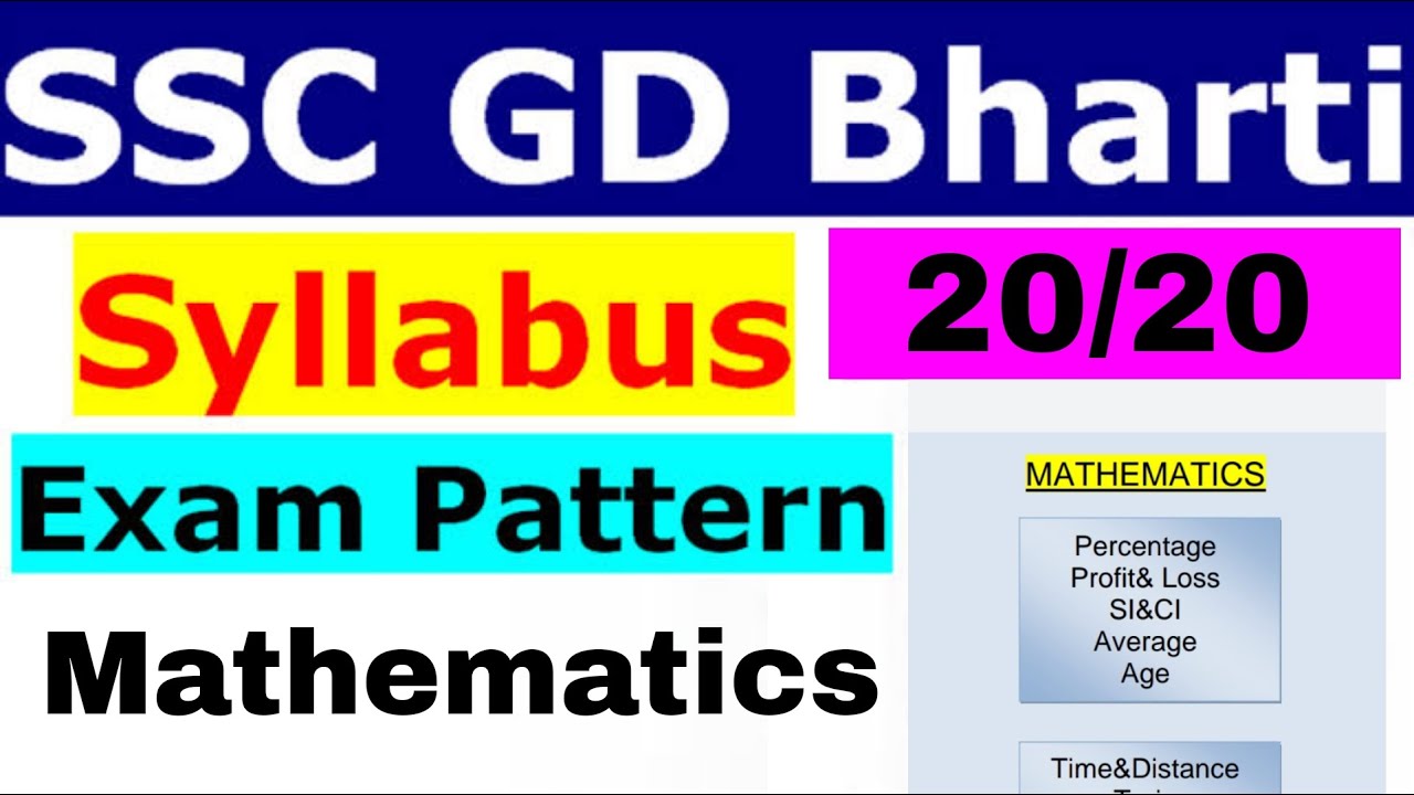 SSC GD CONSTABLE MATH SYLLABUS 2023 ||SSC GD TOPIC WISE SYLLABUS | SSC ...