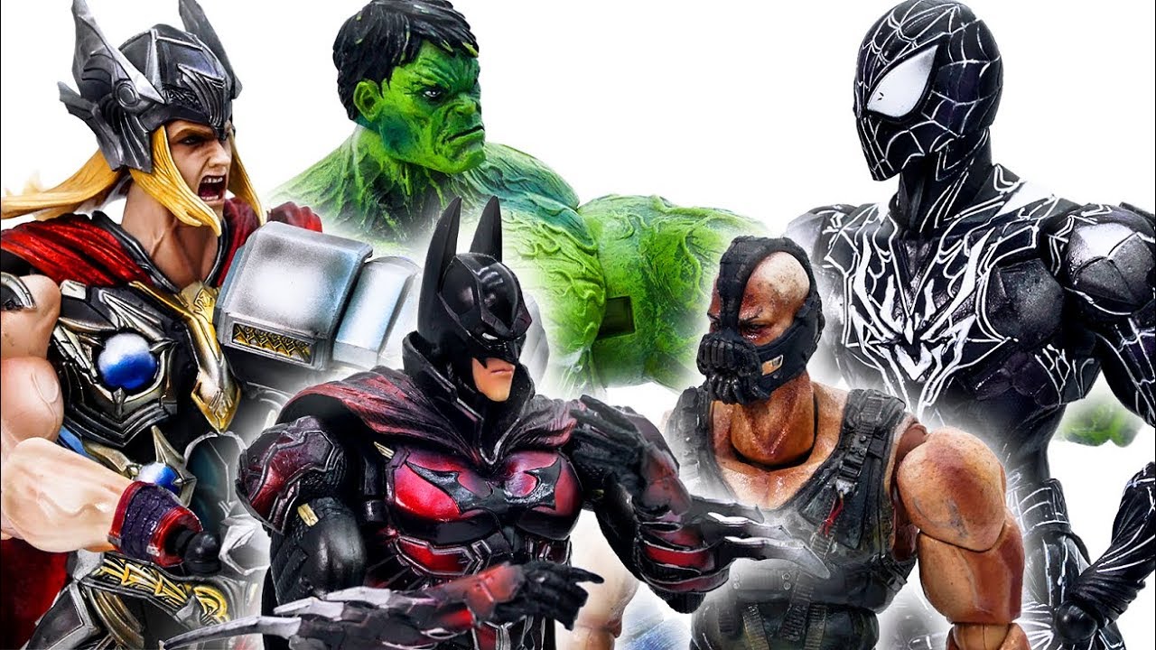 Power Rangers & Marvel Avengers Toys Pretend Play | HULK, BATMAN, THOR ...