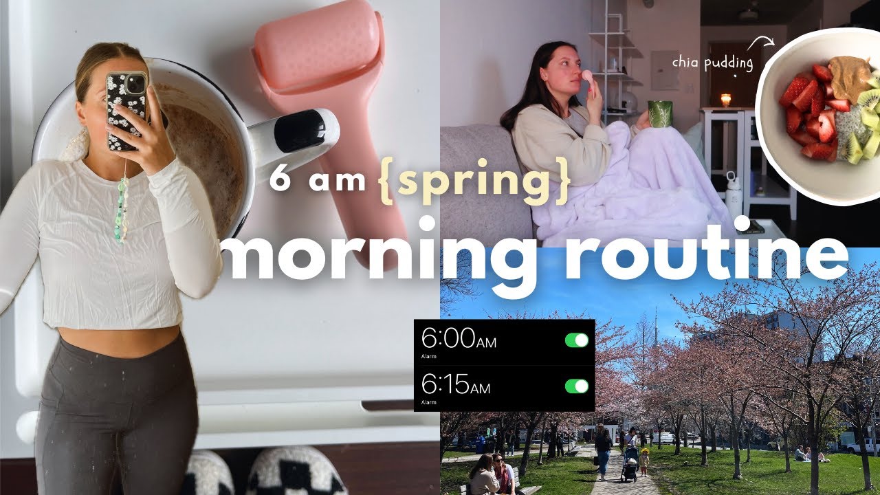 6 am spring morning routine | *realistic* & healthy habits - YouTube