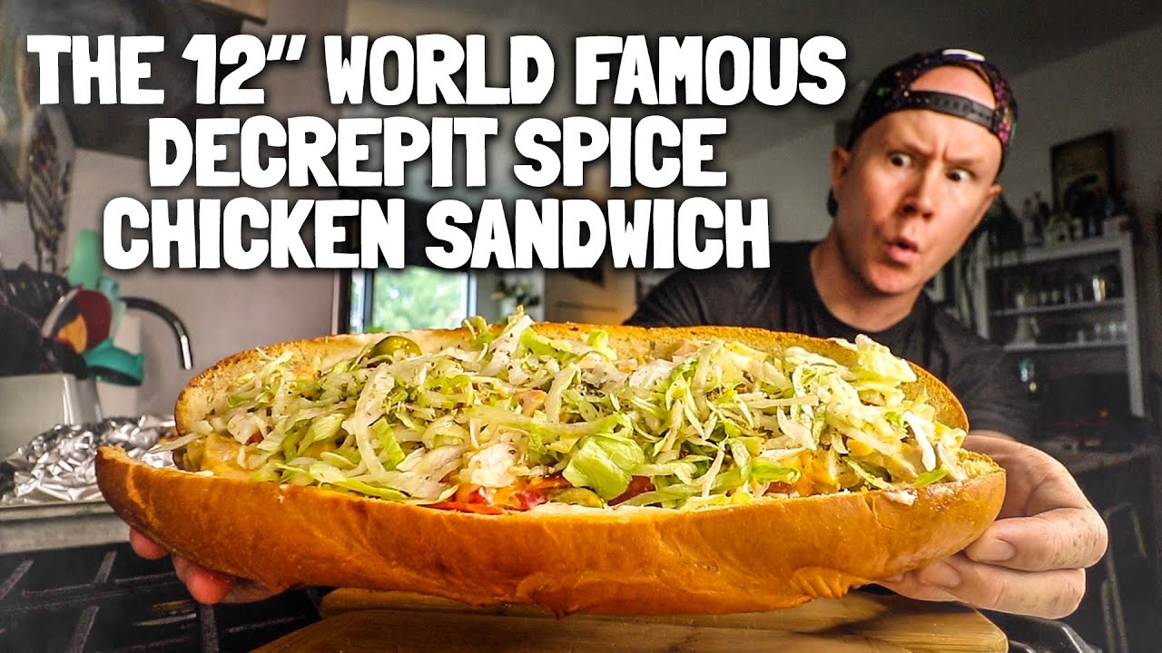 I ate the "world famous" 12'' Decrepit Spice Chicken Sandwich - YouTube