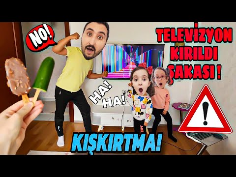 BAHAR VE BANU ALYA İLE BABASINA TELEVİZYON SAKASİ YAPTI !