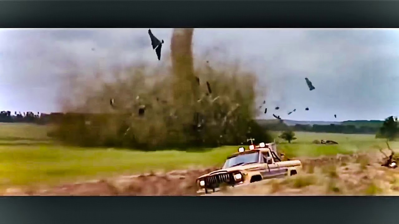 Twister hits barn reversed picture - YouTube