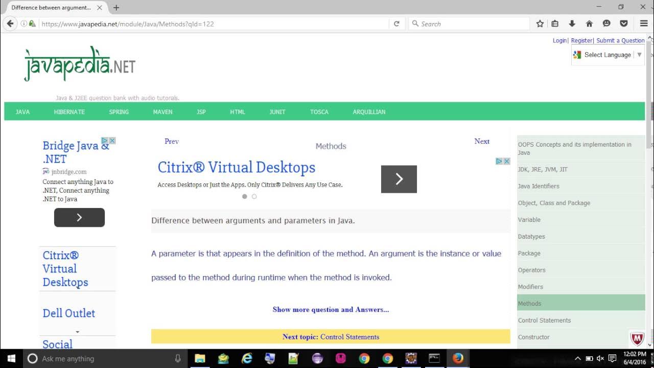 Difference between arguments and parameters in Java. - javapedia.net - YouTube
