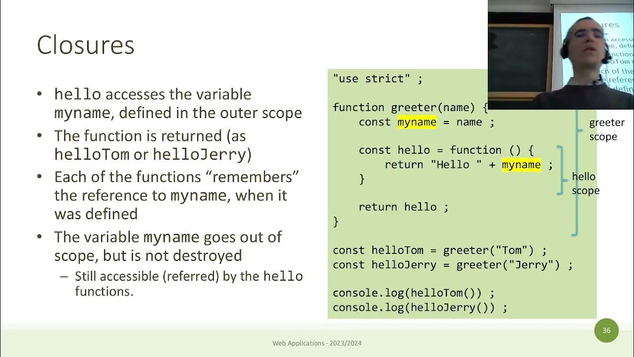 WA-2024-L05: Closures, Constructor Functions, this, intro to package managers - YouTube