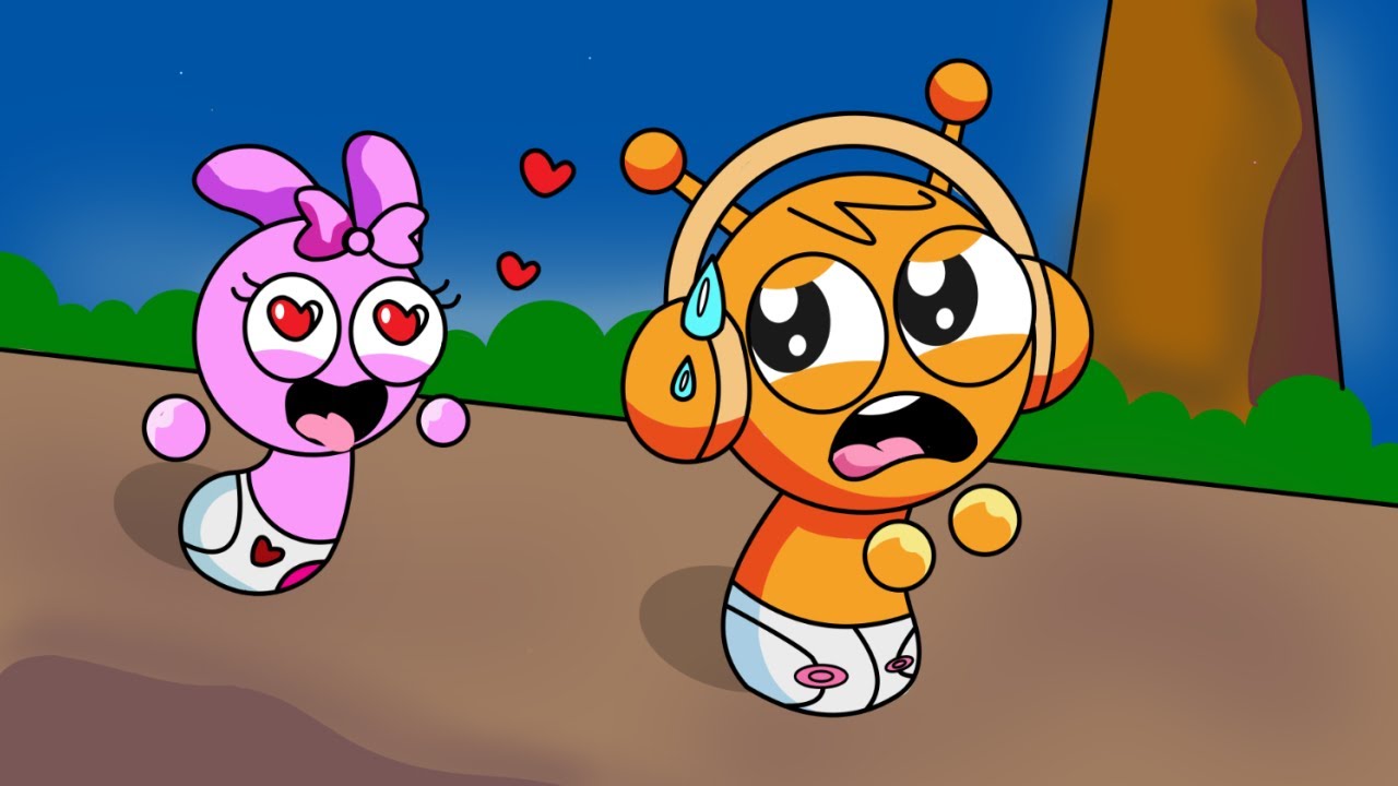 Baby OREN Chased by Baby PINKI! | Ncredibox Sprunki / NEW COLOR PAGE ...