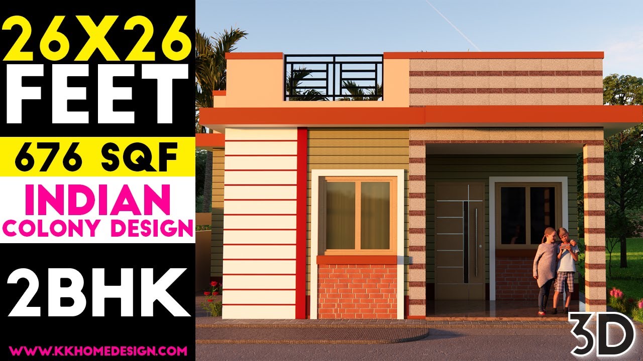 Small Space House Design Indian Colony House Size 26x26 Feet || 438 ...