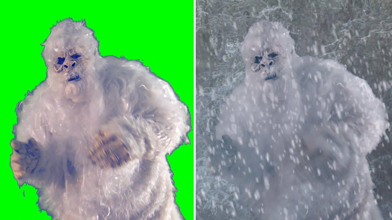Snow Yeti Creeps Away - Green Screen - FREE - YouTube