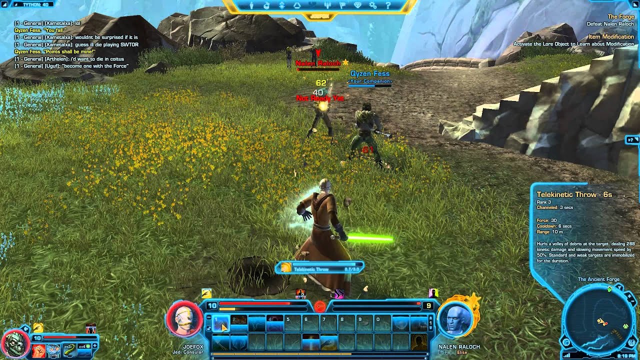 SWTOR Gameplay - Jedi Consular Kill Nalen Raloch Quest Commentary - YouTube