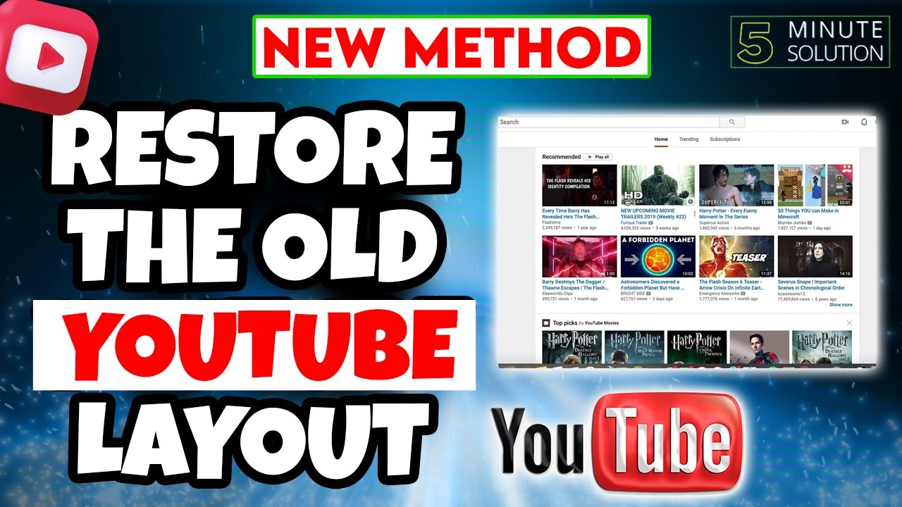 How to restore old youtube layout 2025 - YouTube