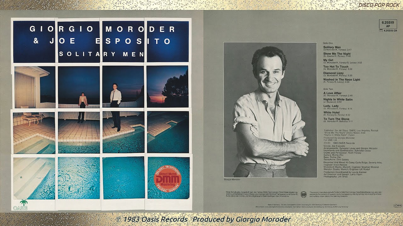 GIORGIO MORODER & JOE ESPOSITO 🟠 "SOLITARY MEN" 1983 LP Album Electronic Pop Disco Rock '80s ...
