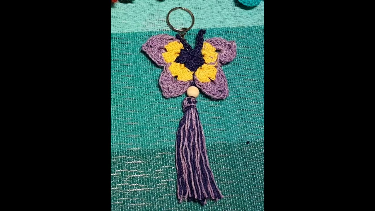 Πλεκτη πεταλουδα με το βελονακι #butterfly #crochet #keychain # ...