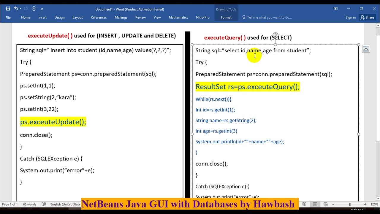 #22 Java + Oracle :::difference between executeUpdate() and executeQuery() - YouTube